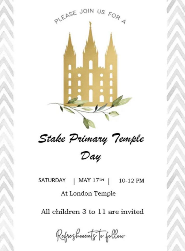 Stake Primary Temple Day 2025 – Poole Stake Blog | Church of Jesus Christ